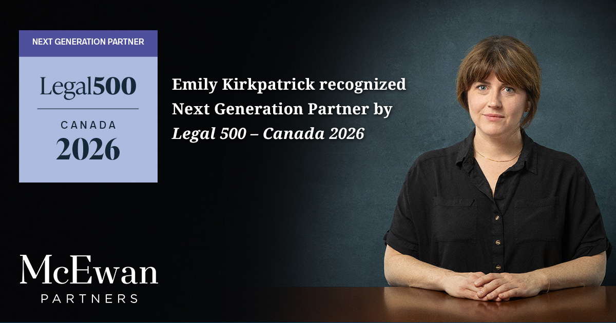 Emily Kirkpatrick ranked as Next Generation Partner in Legal 500 Canada ...